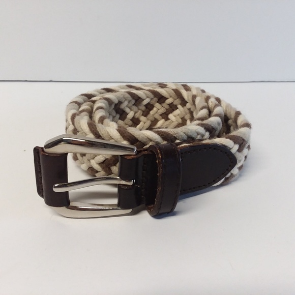Accessories | 8s Woven Brown Gray White Rope Belt Vintage | Poshmark